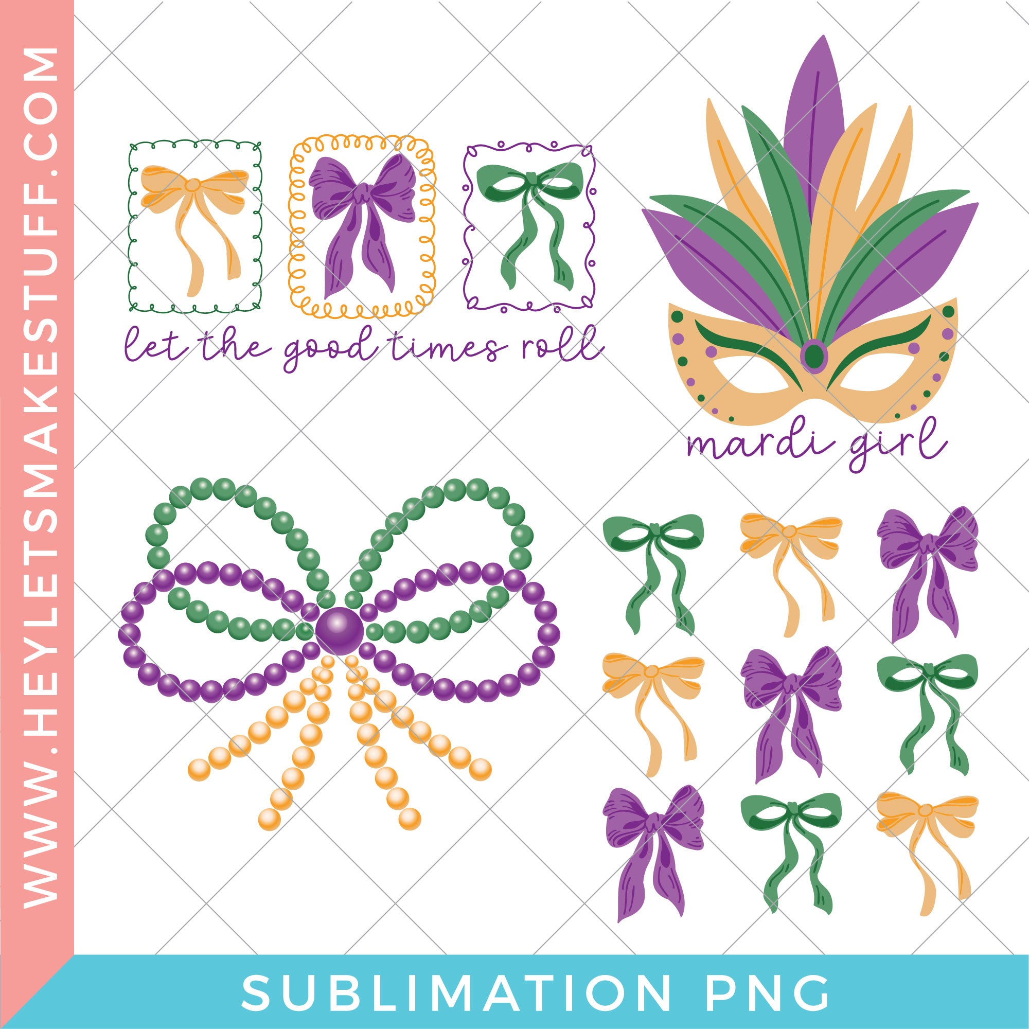 Mardi Gras Coquette Sublimation Bundle – Hey, Let's Make Stuff