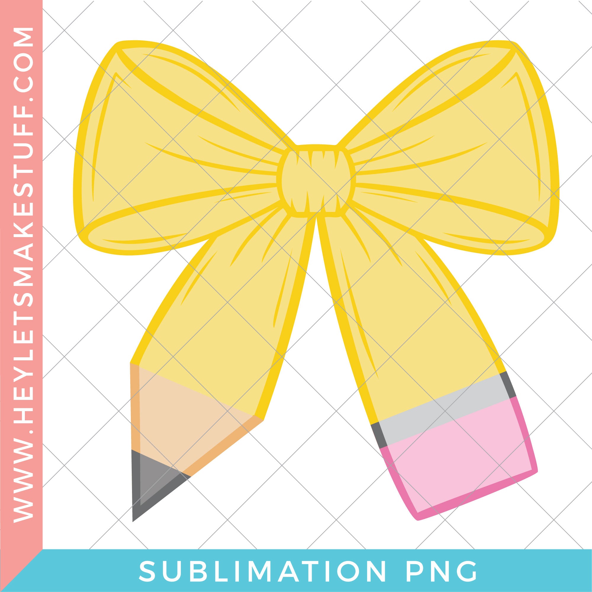 Pencil Bow - Sublimation - Club – Hey, Let's Make Stuff
