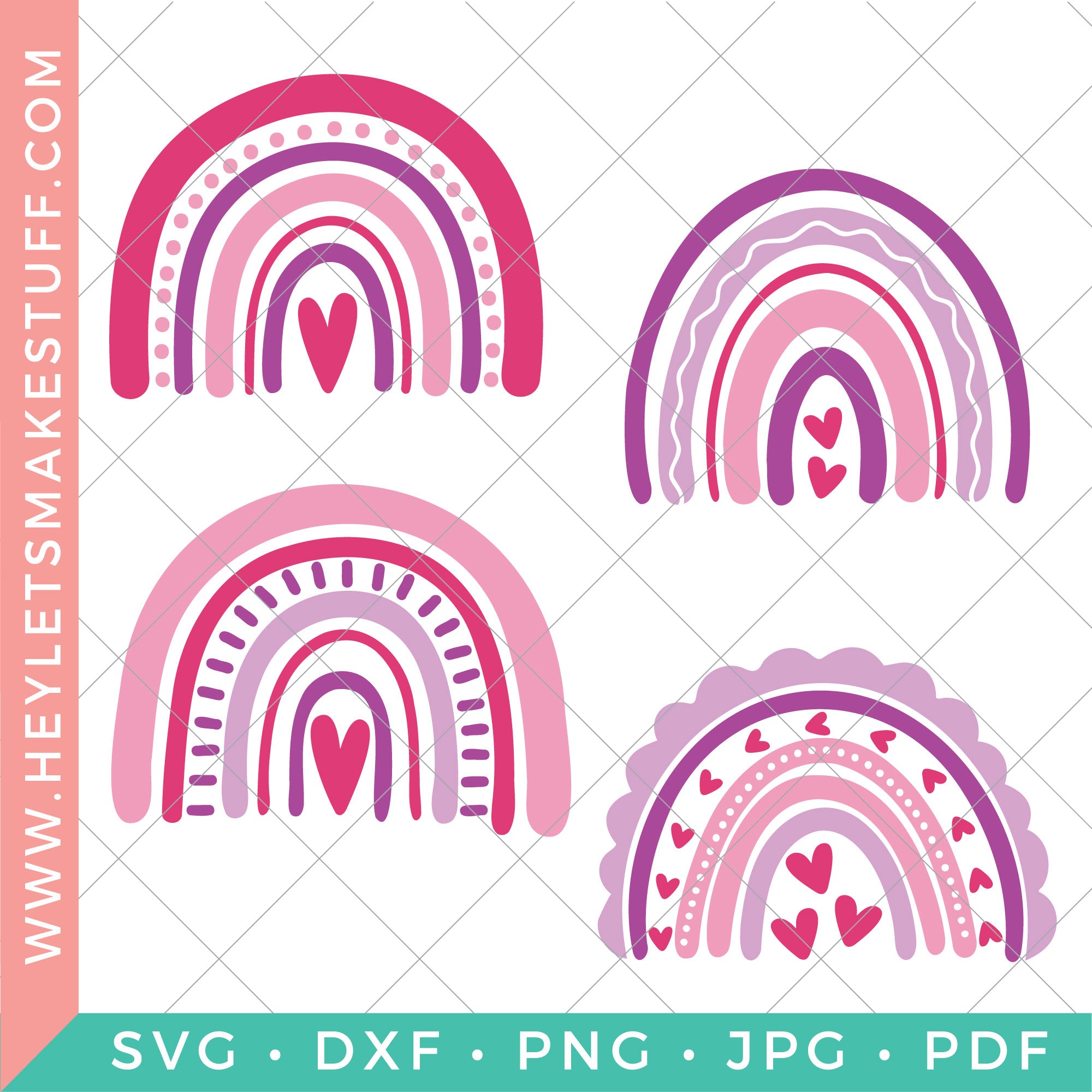 Boho Valentine's Day Rainbows Bundle – Hey, Let's Make Stuff