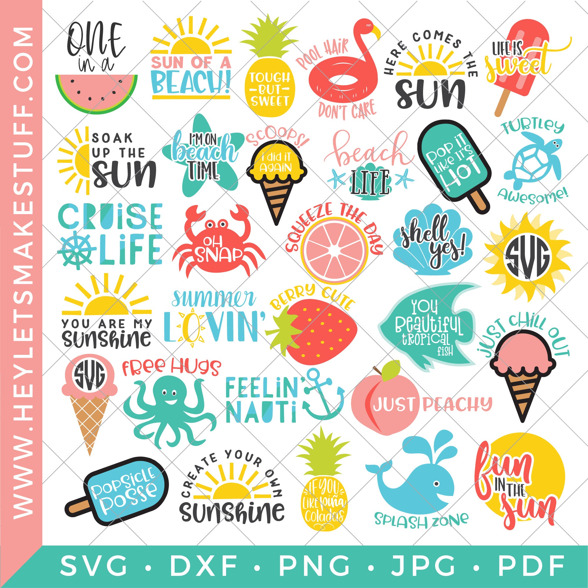BIG Summer Bundle - 31 SVG Files! – Hey, Let's Make Stuff
