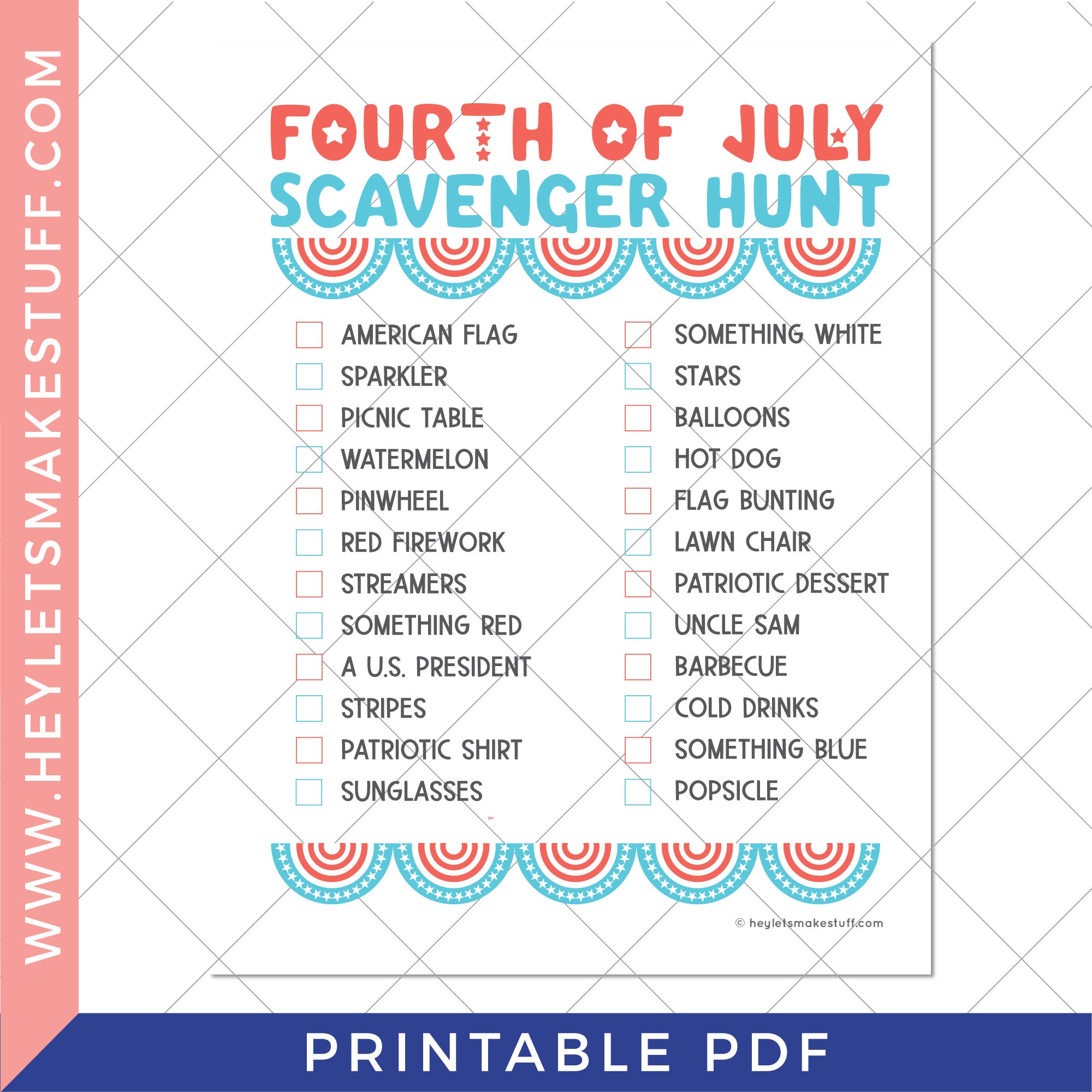 Printable 4th of July Scavenger Hunt - Club – Hey, Let's Make Stuff