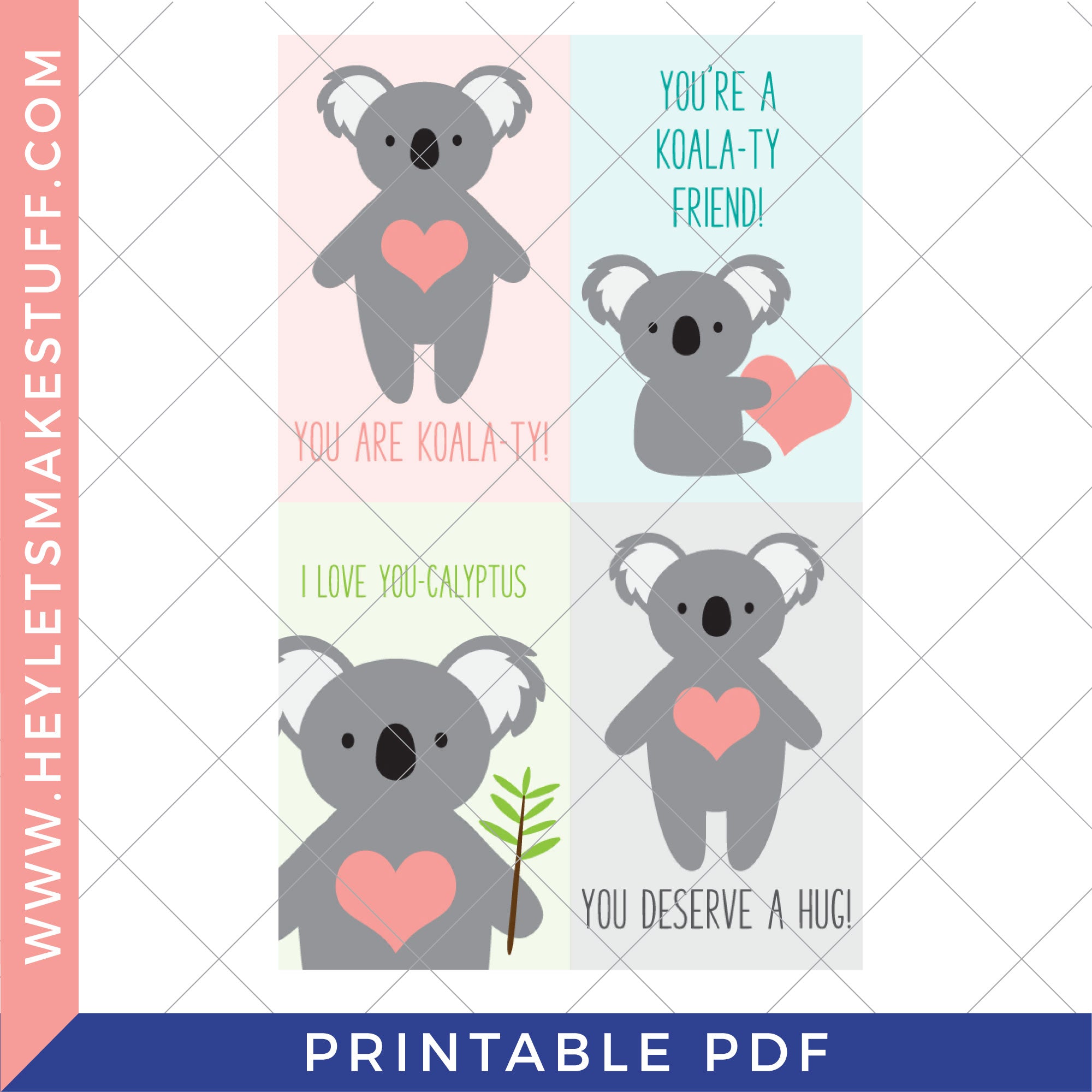 Printable Koala Valentines - Club – Hey, Let's Make Stuff