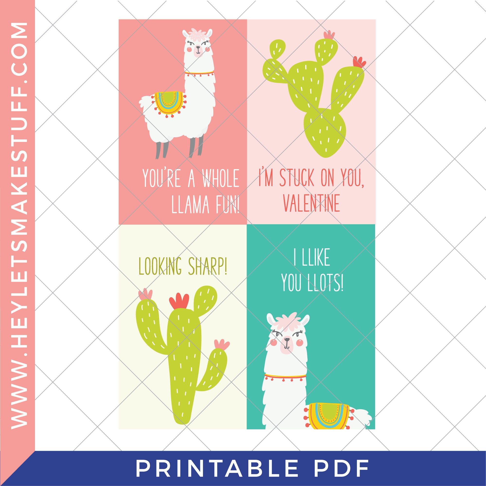 Printable Llama Valentines – Hey, Let's Make Stuff