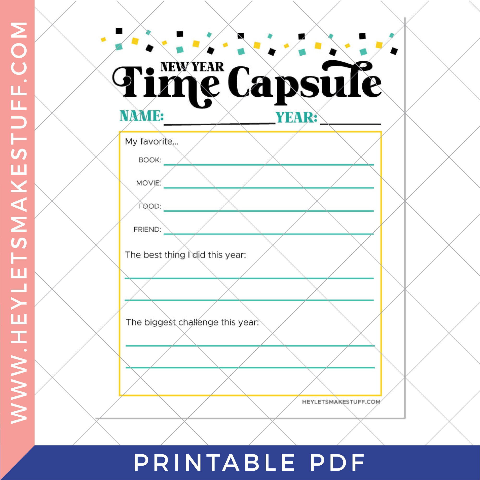 Printable New Year's Eve Time Capsule - Club – Hey, Let's Make Stuff