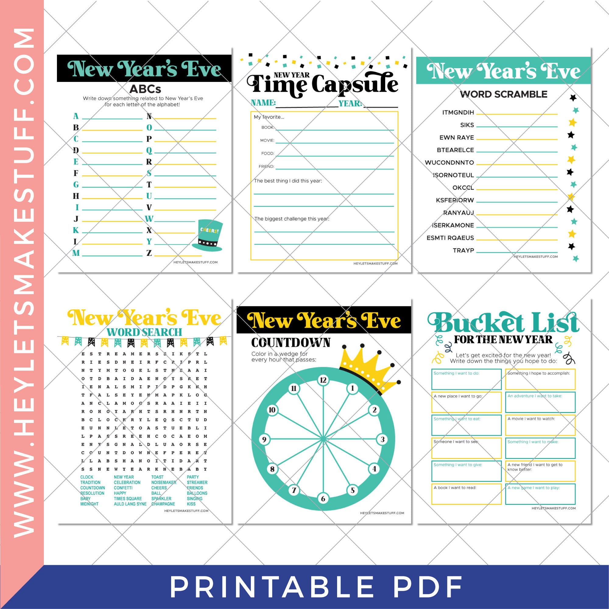 Printable New Year's Games Bundle – Hey, Let's Make Stuff