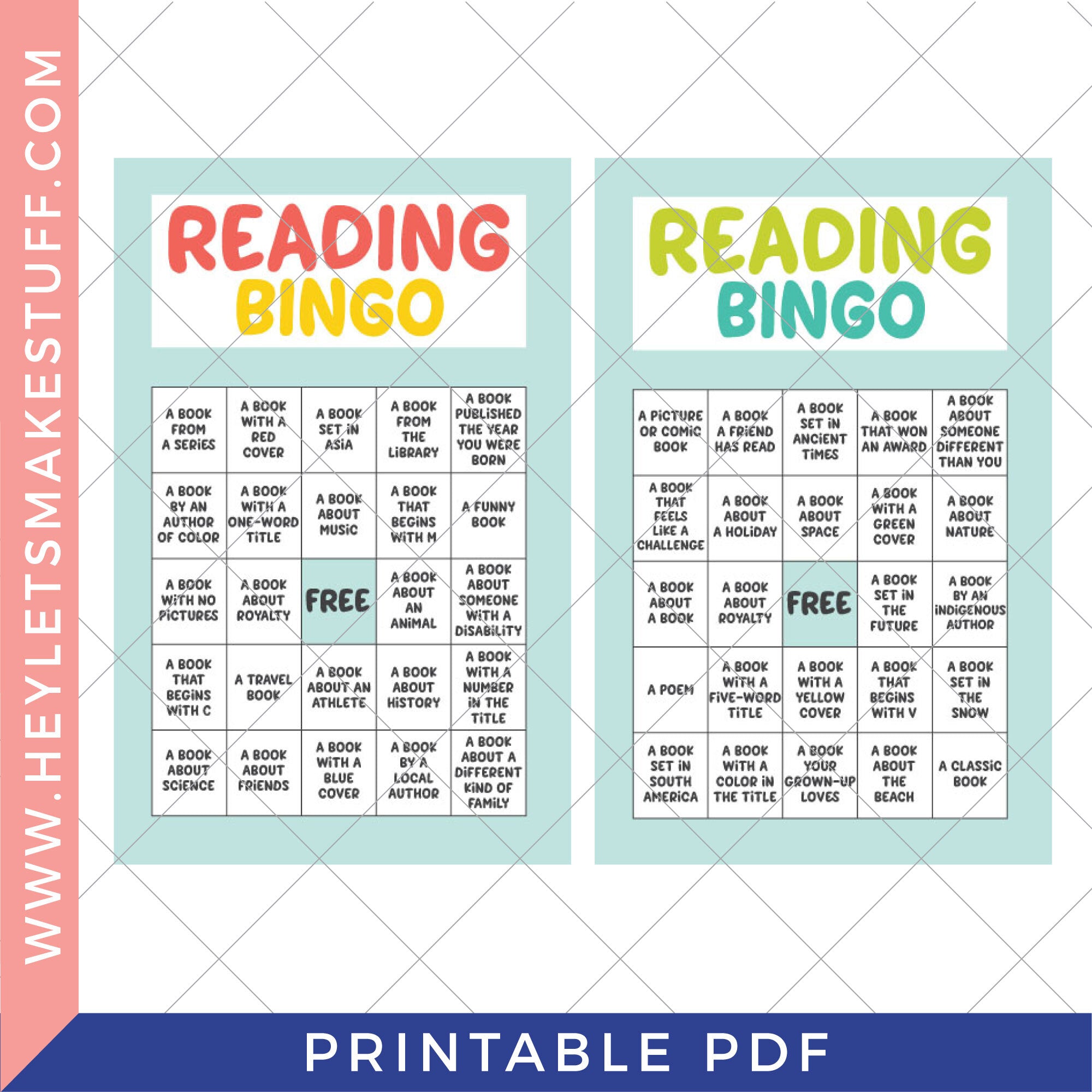 Printable Reading Bingo for Kids - Club – Hey, Let's Make Stuff
