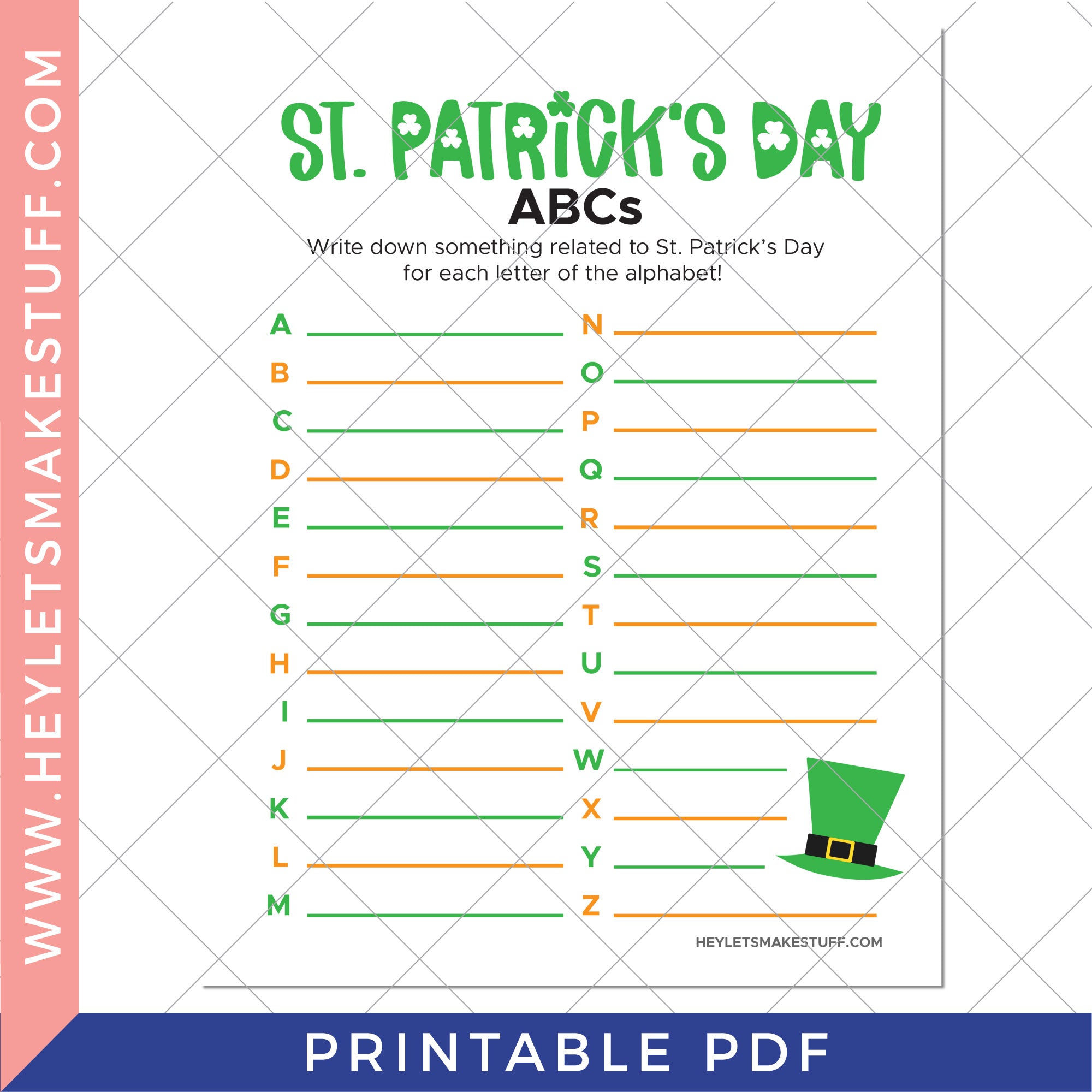 Printable St. Patrick's Day ABC's Game – Hey, Let's Make Stuff