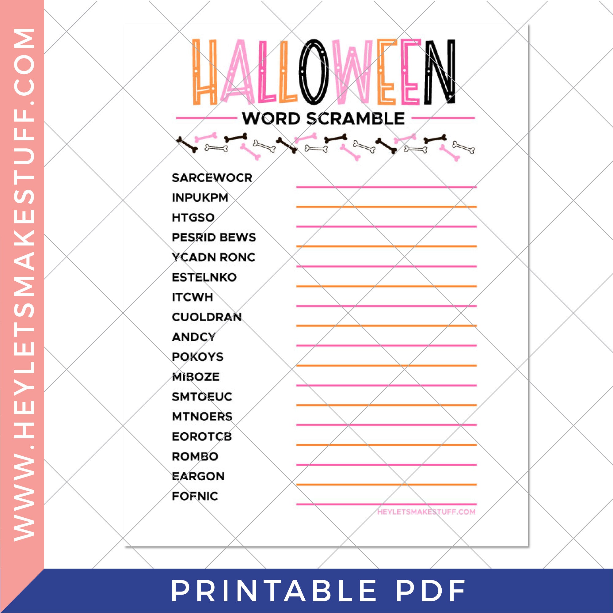 Printable Halloween Word Scramble - Club – Hey, Let's Make Stuff