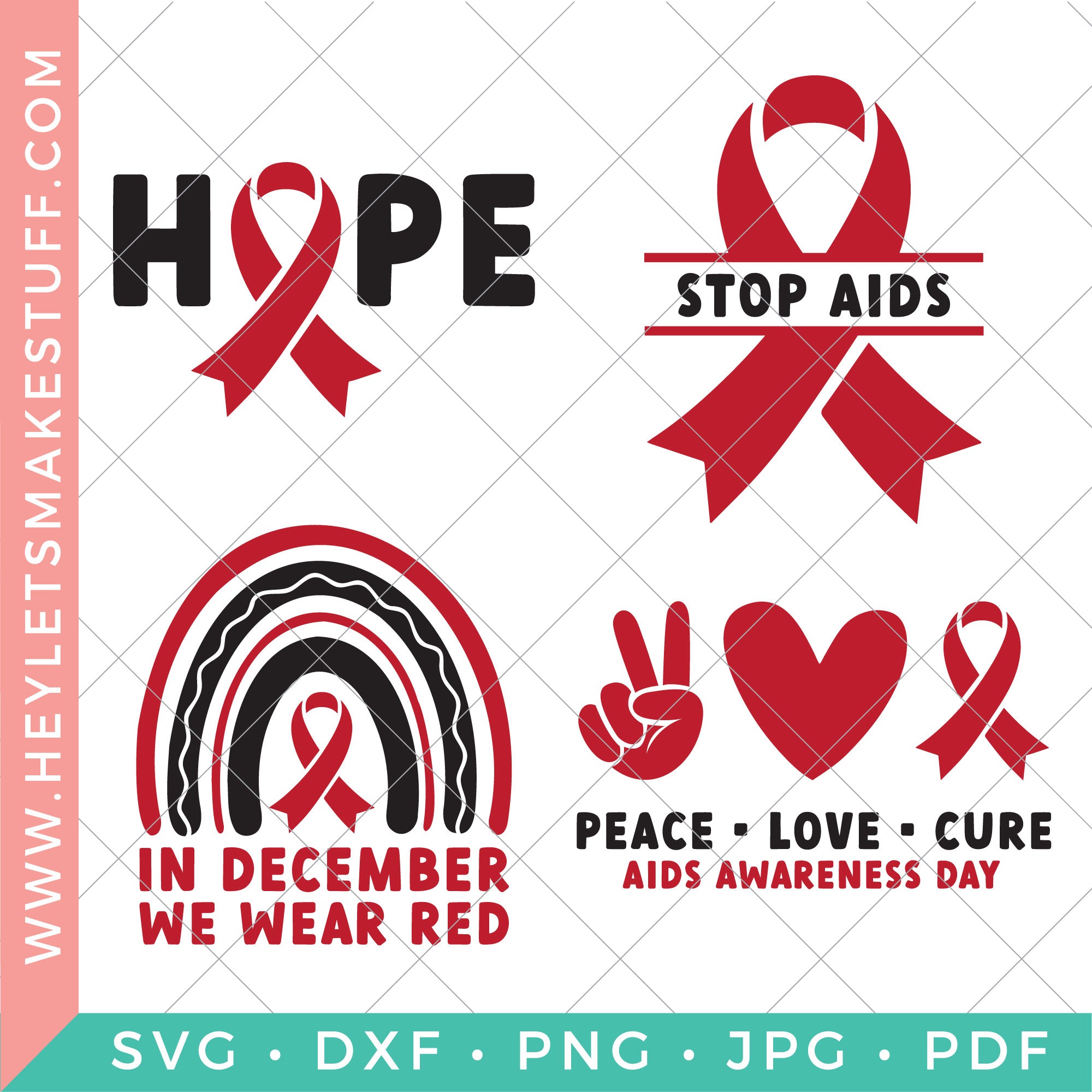 AIDS Awareness SVG Bundle – Hey, Let's Make Stuff