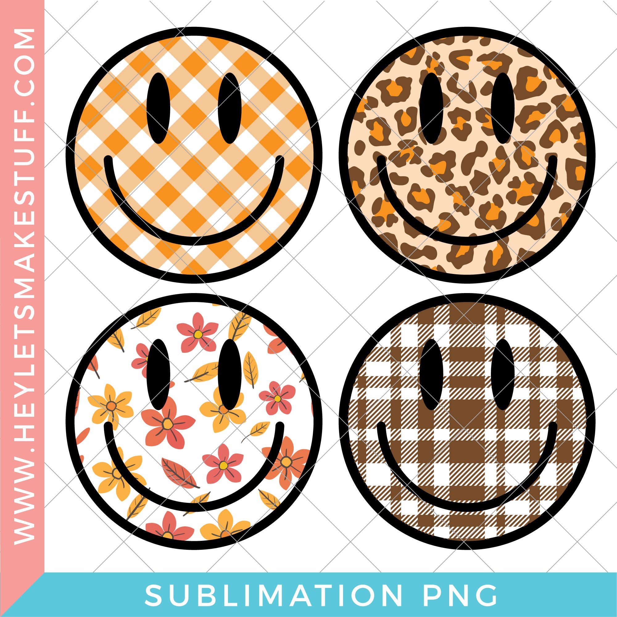 Fall Happy Face Sublimation Bundle – Hey, Let's Make Stuff