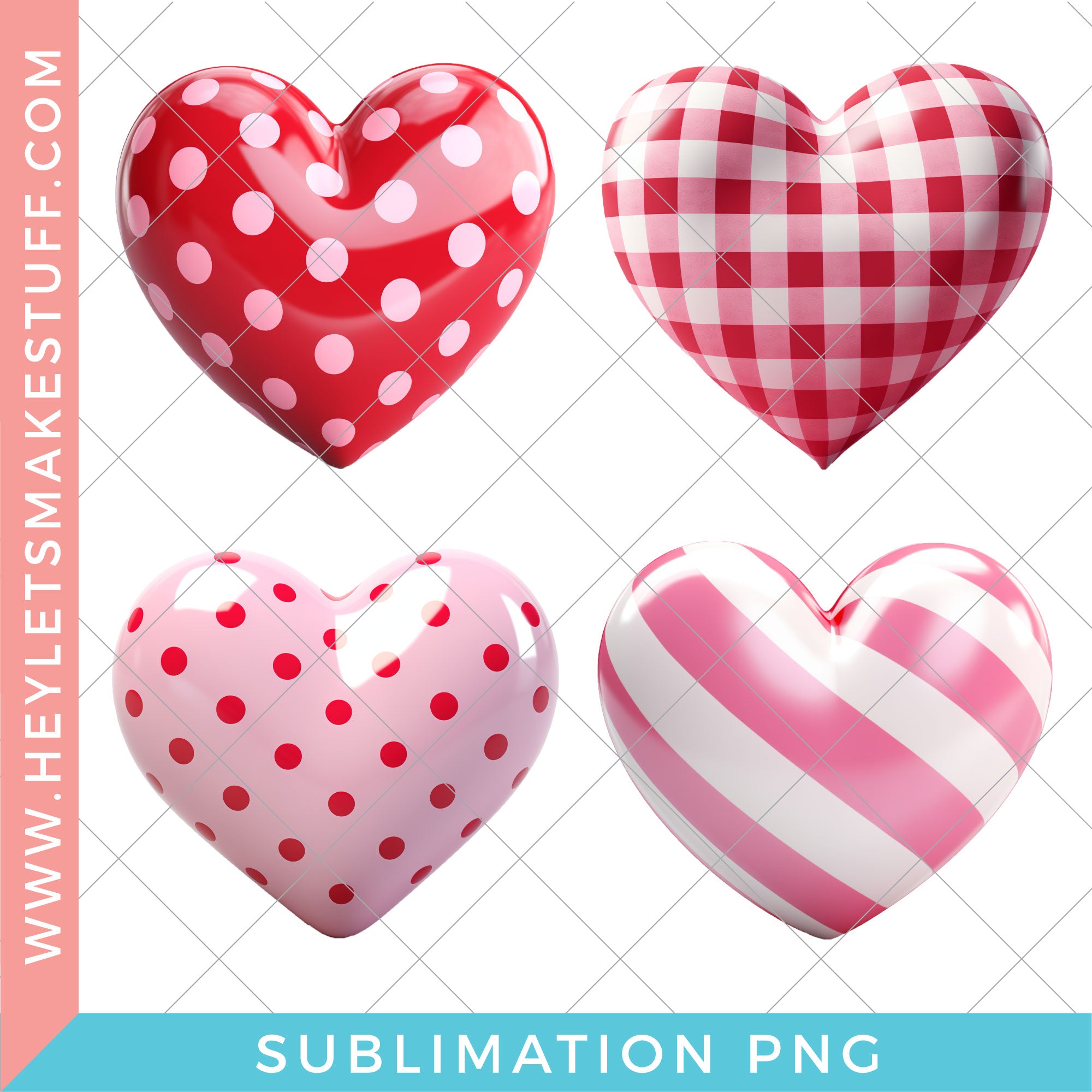 Hearts Set 1 - Sublimation – Hey, Let's Make Stuff