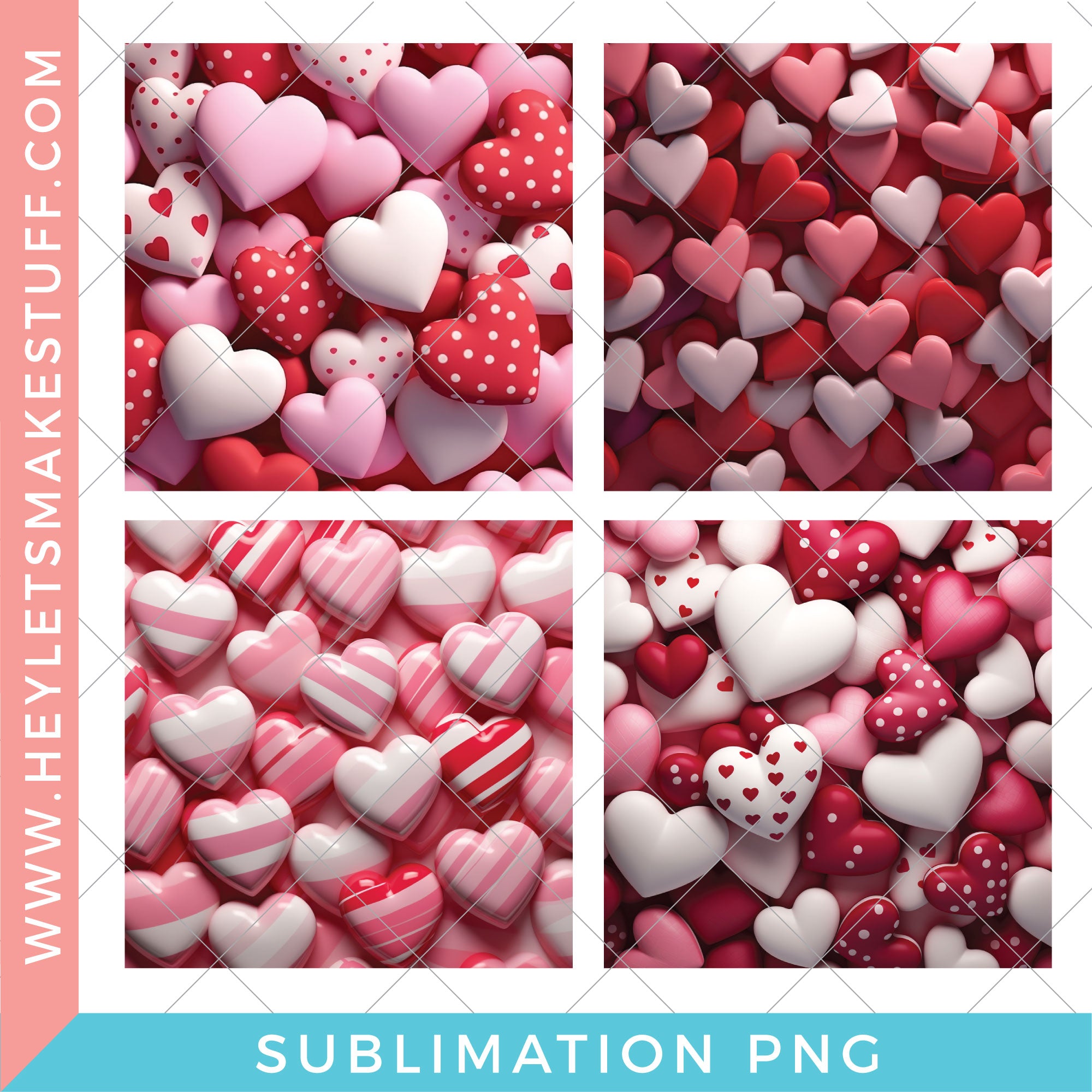 Hearts Set 2 - Sublimation – Hey, Let's Make Stuff