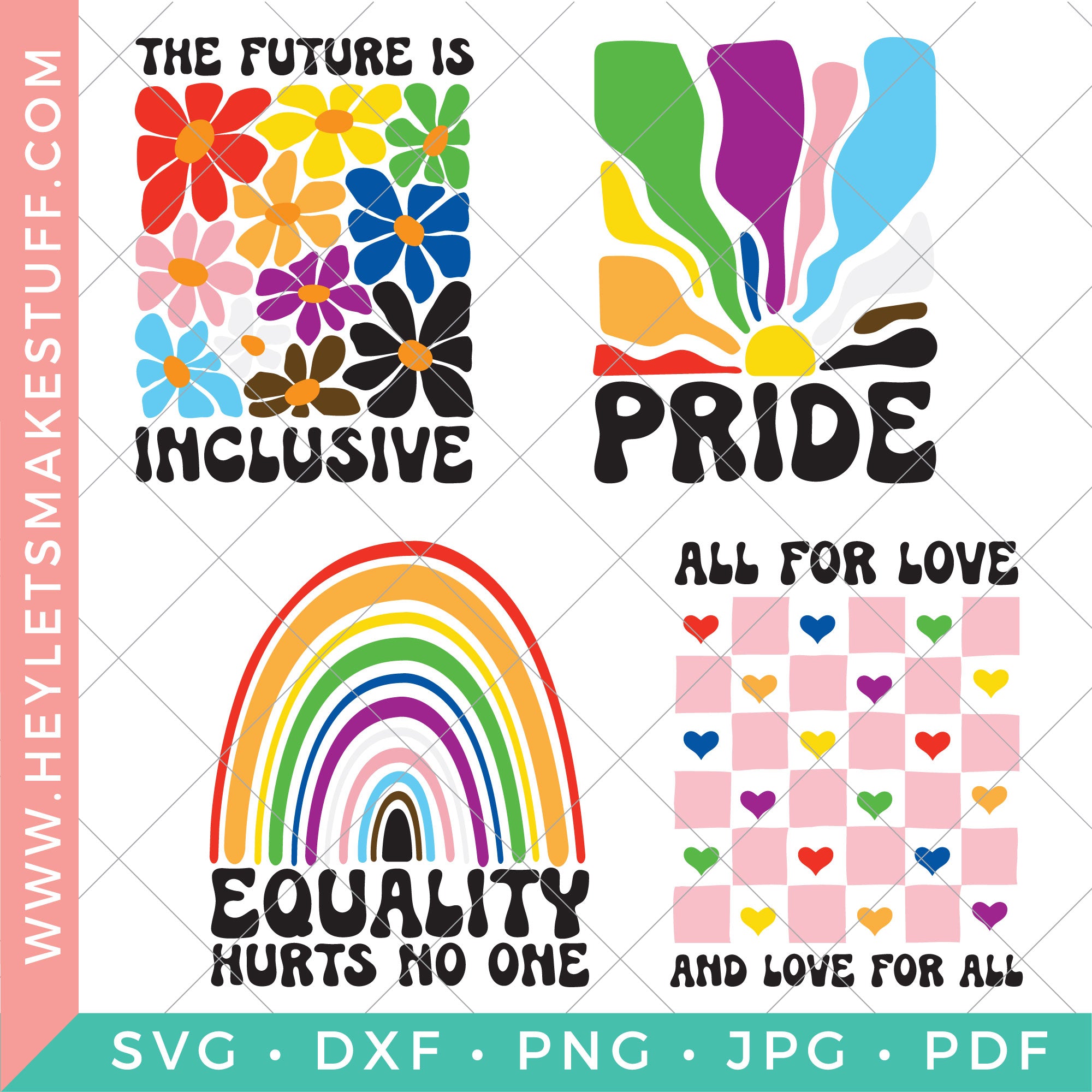 Retro Pride SVG Bundle – Hey, Let's Make Stuff