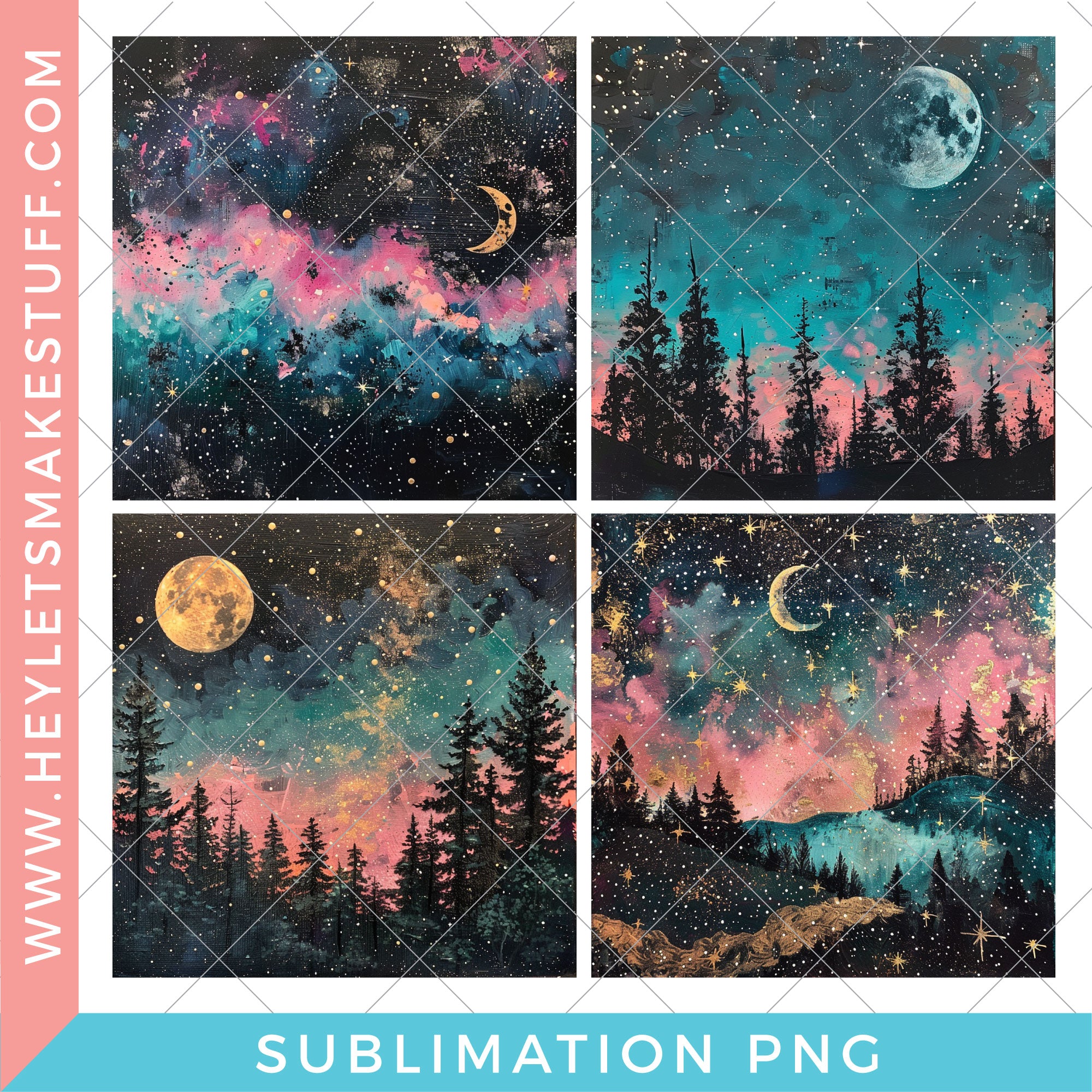 Starry Night Set - Sublimation – Hey, Let's Make Stuff