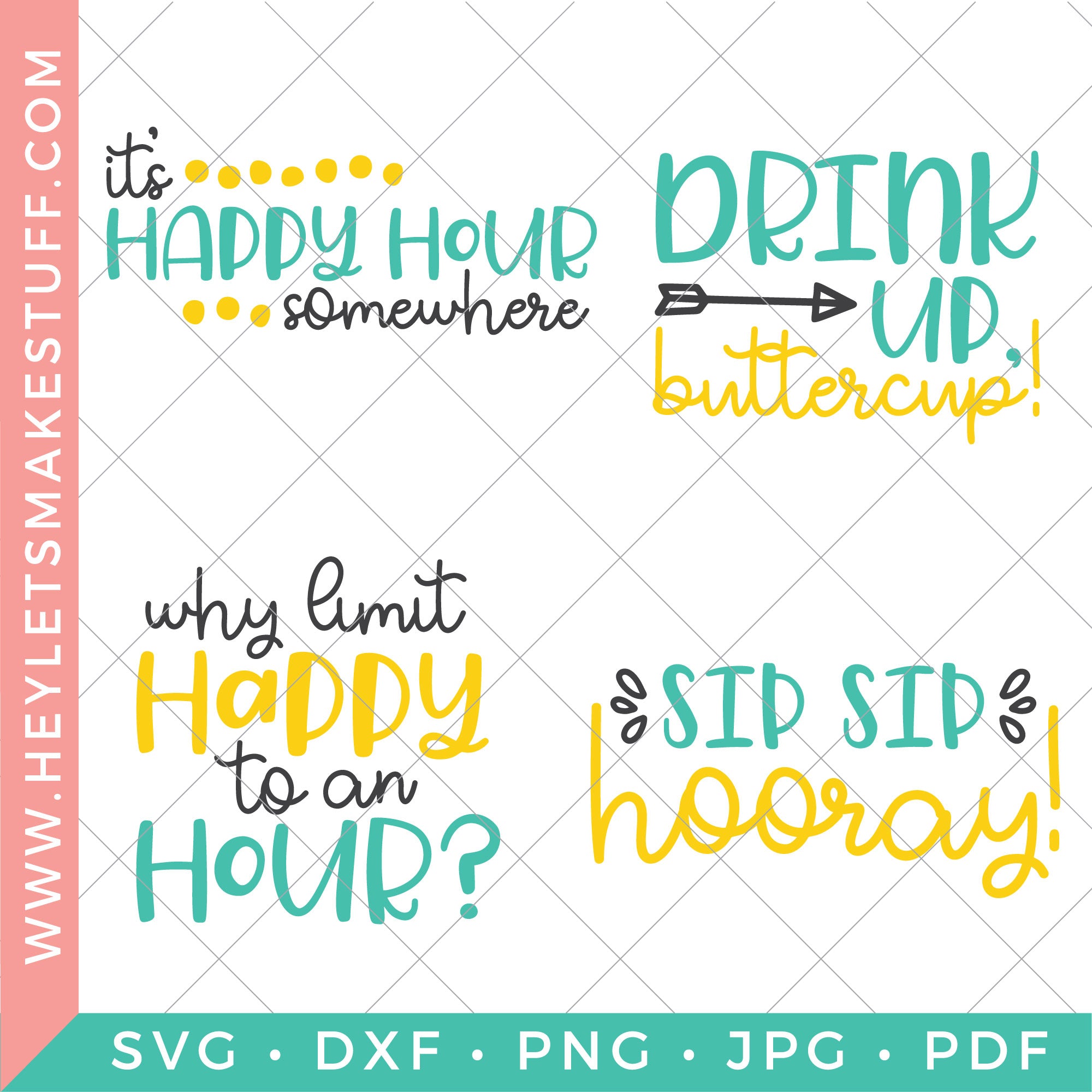 Happy Hour SVG Bundle – Hey, Let's Make Stuff
