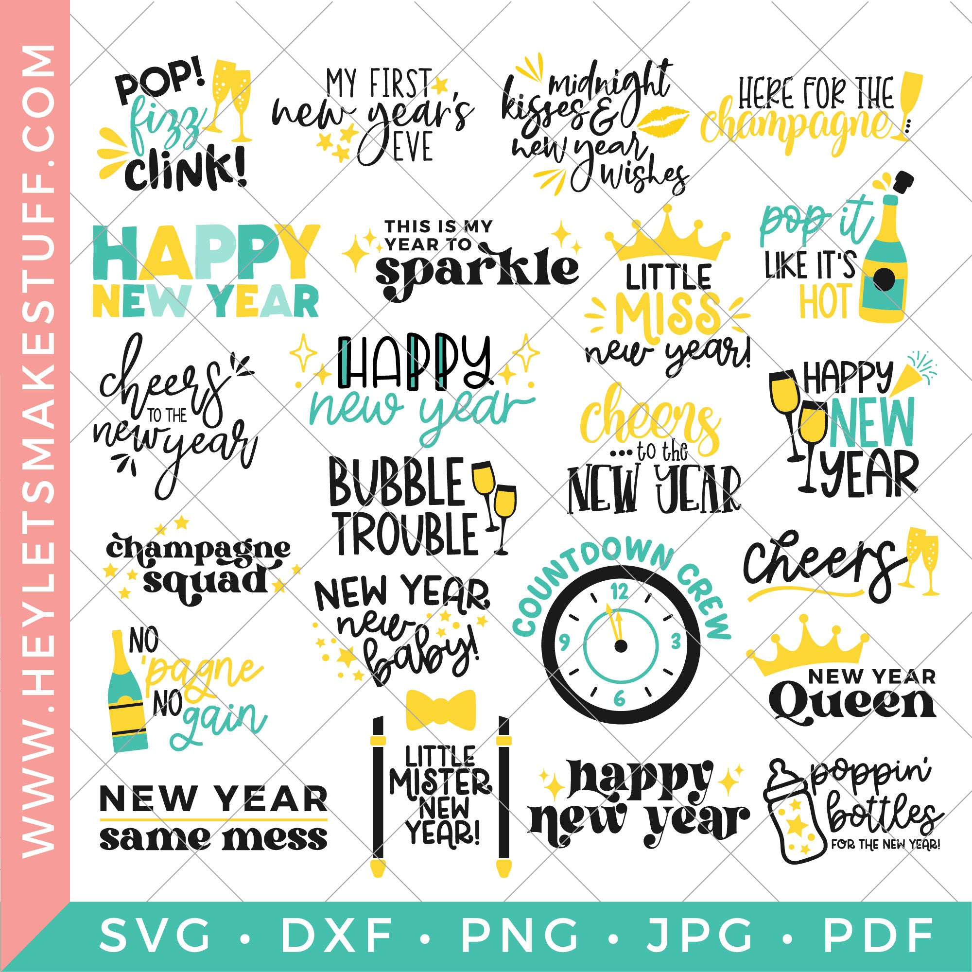 BIG New Year's Eve Bundle - 23 SVG Files! – Hey, Let's Make Stuff