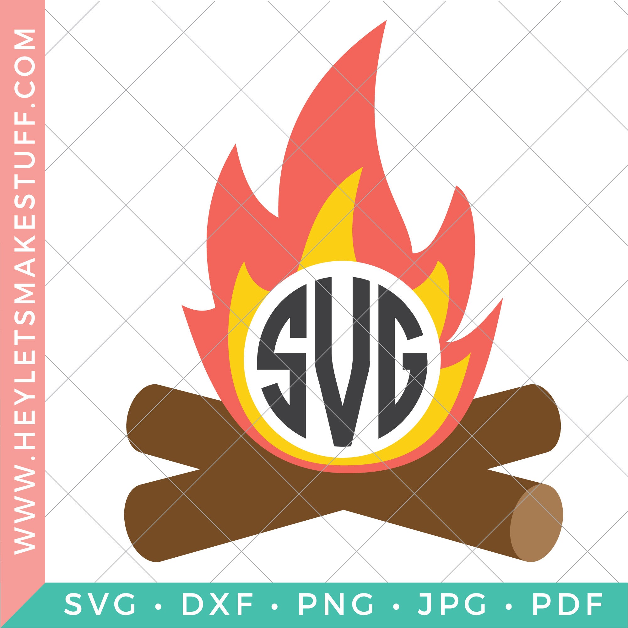 Campfire Monogram SVG – Hey, Let's Make Stuff