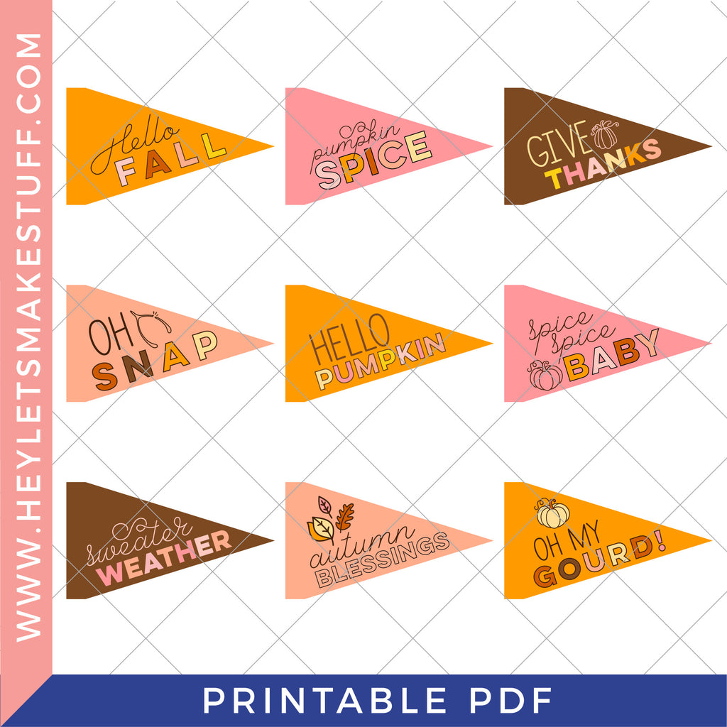 Printable Fall Pennants – Hey, Let's Make Stuff
