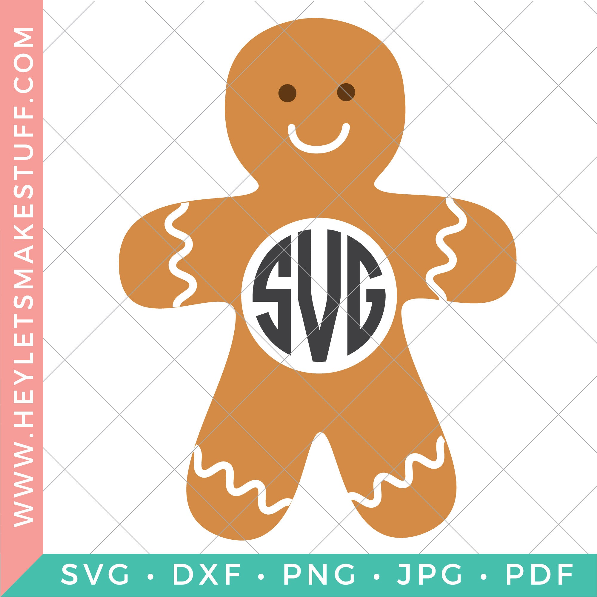 Gingerbread Man Monogram SVG – Hey, Let's Make Stuff