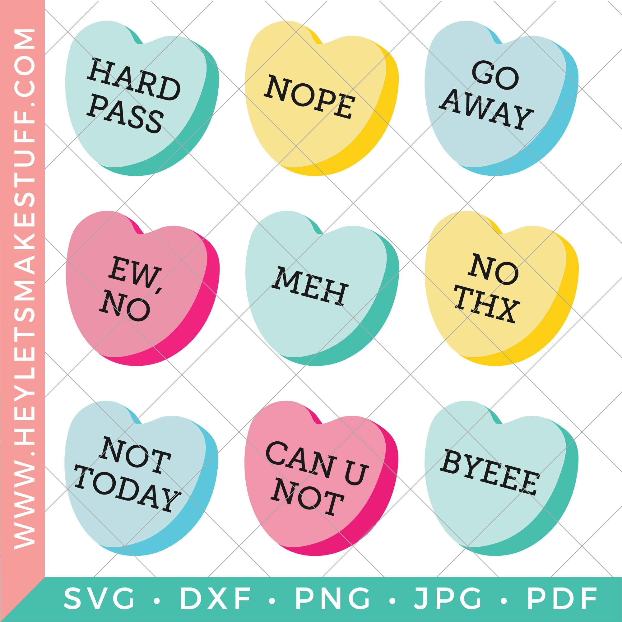 Rejection Conversation Hearts - Club – Hey, Let's Make Stuff