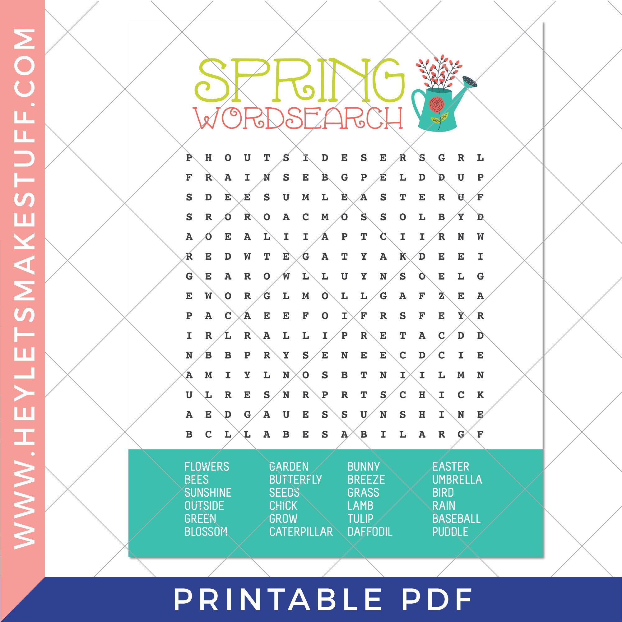 Printable Spring Word Search - Club – Hey, Let's Make Stuff