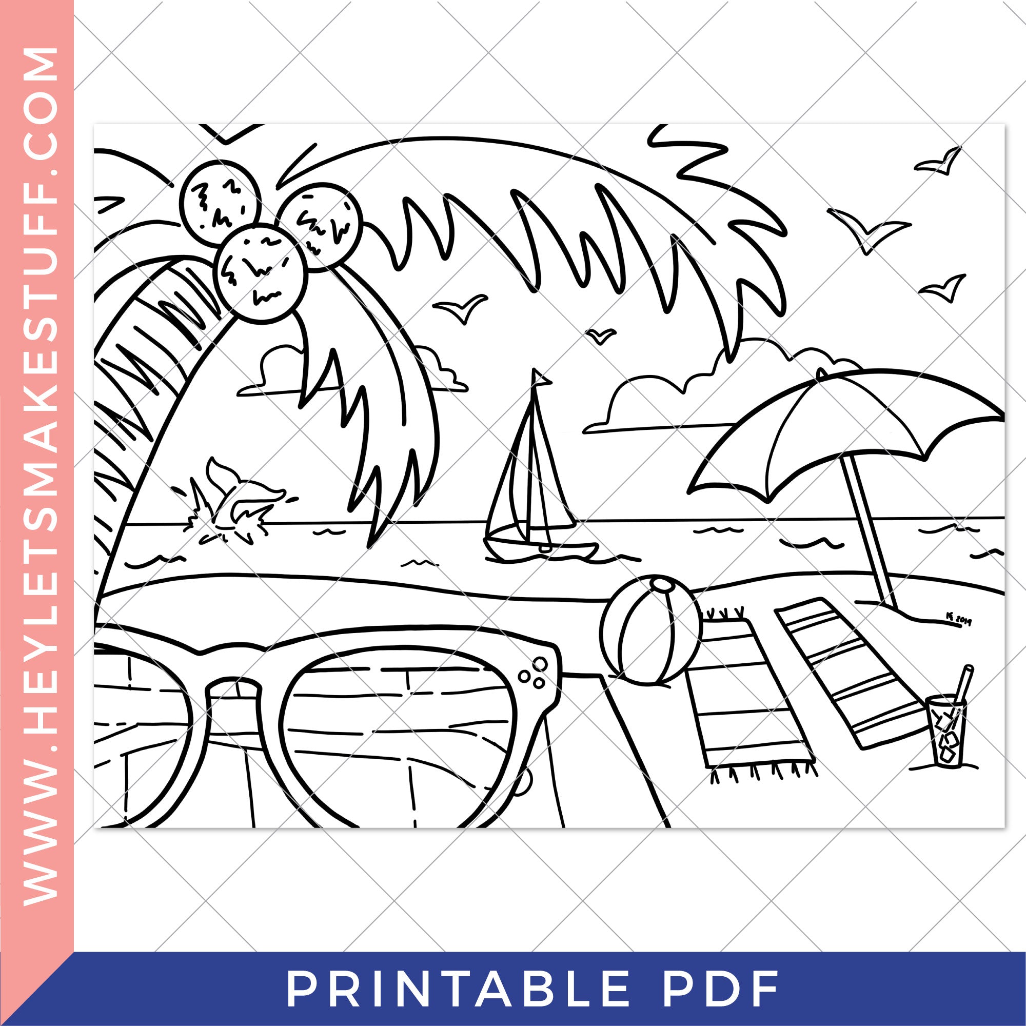Printable Summer Coloring Page - Club – Hey, Let's Make Stuff