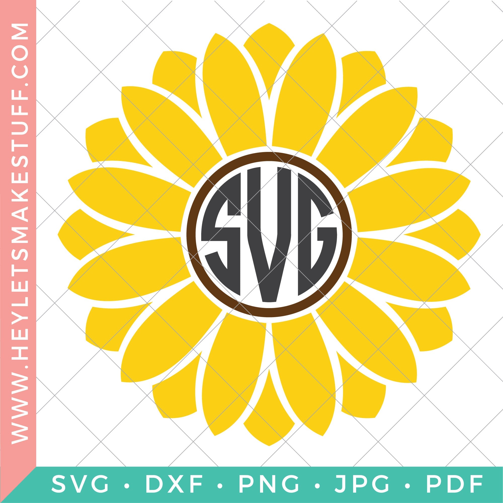Sunflower Monogram SVG – Hey, Let's Make Stuff