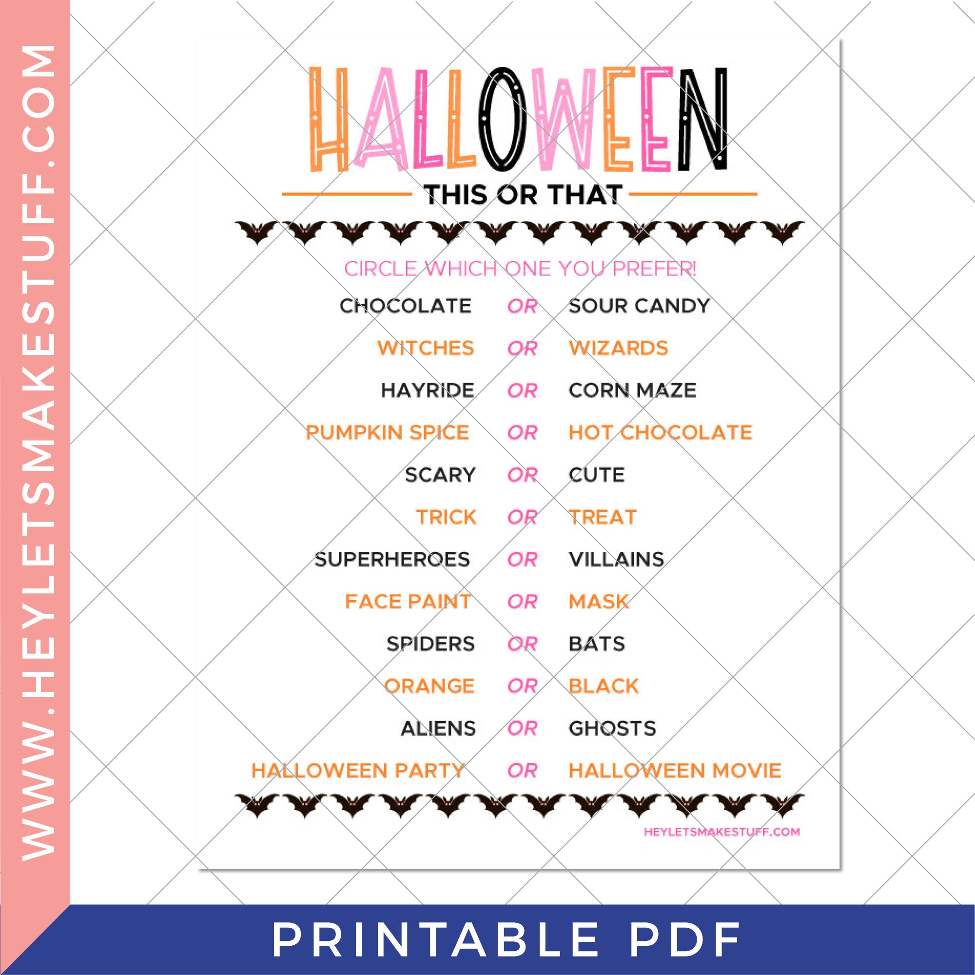 Printable Halloween This-or-That Game – Hey, Let's Make Stuff