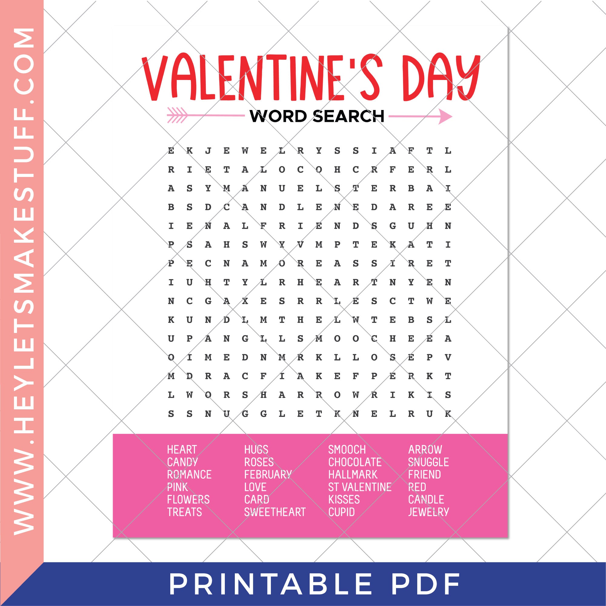 Printable Valentine's Day Word Search - Club – Hey, Let's Make Stuff